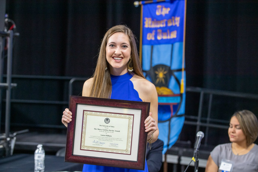 Lauren Milburn receives 2019 Marcy Lawless Service Award